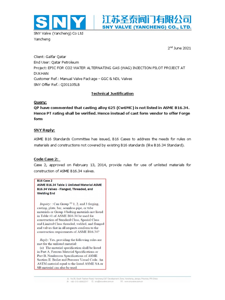 Casting Alloy625 Technical Justification | PDF | Valve | Building ...