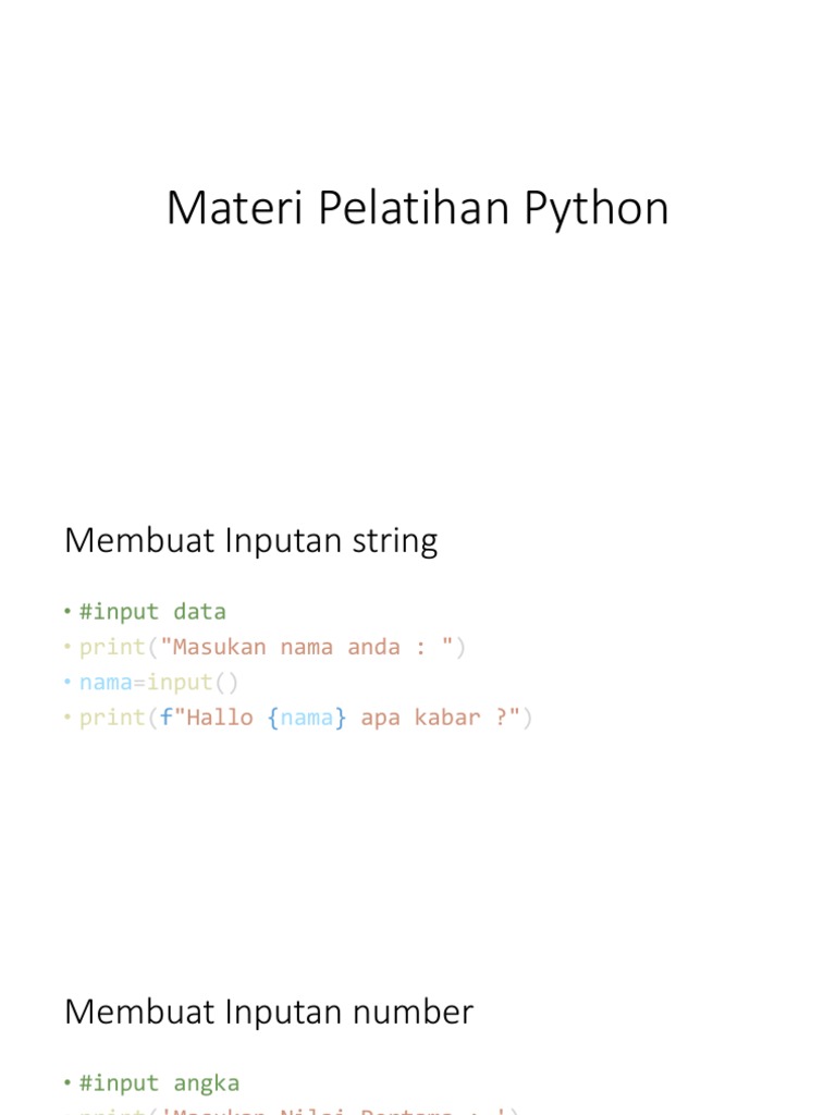 Materi Pelatihan Python 3 | PDF