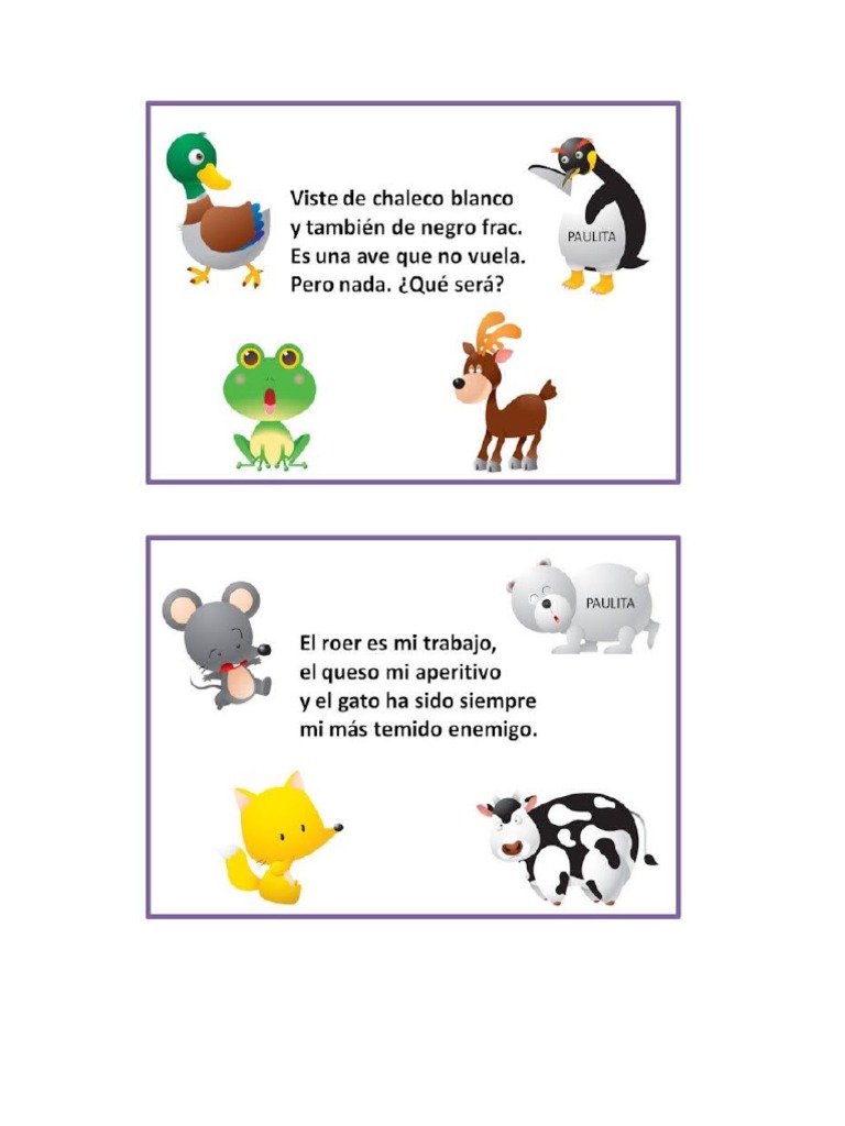 Adivinanzas Con Pistas en Imagenes | PDF