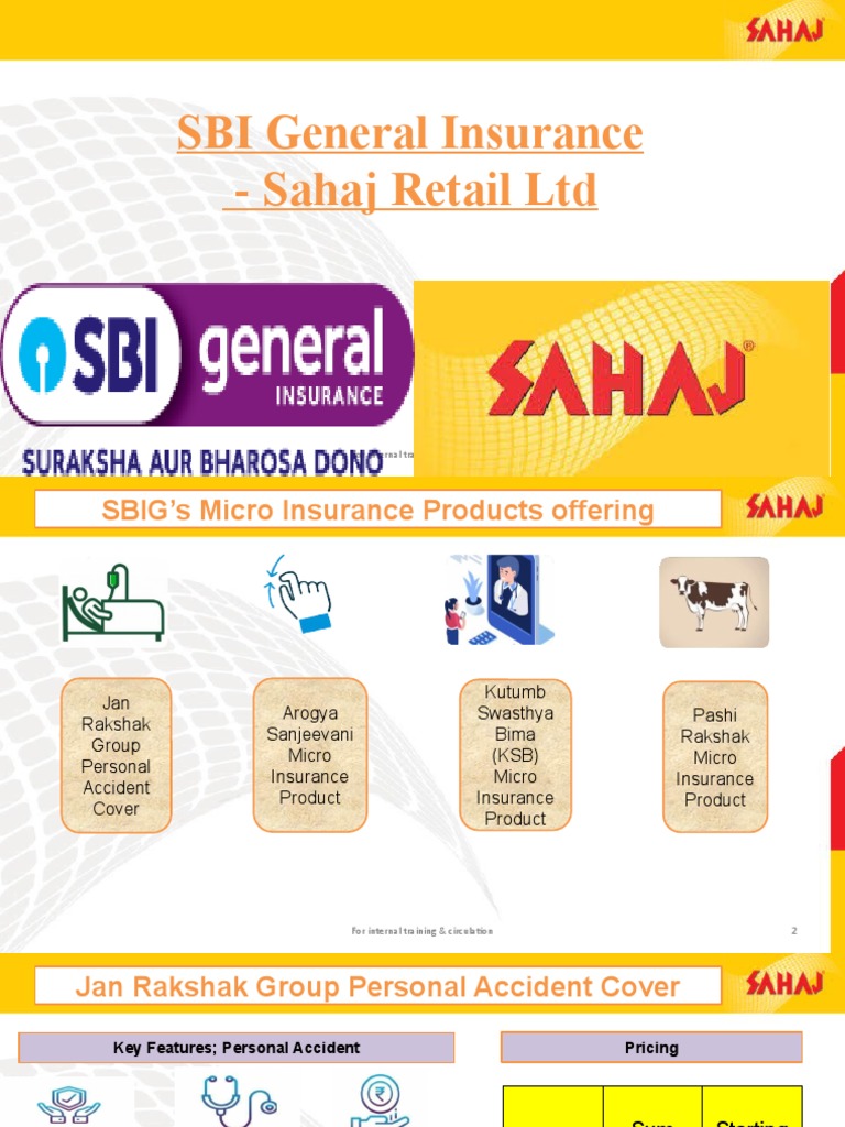 SBI General Insurance Micro Products Guide | PDF | Insurance | Service ...