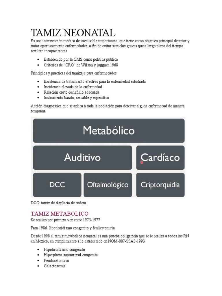 Tamiz Neonatal | PDF | Tiroides | Sistema endocrino