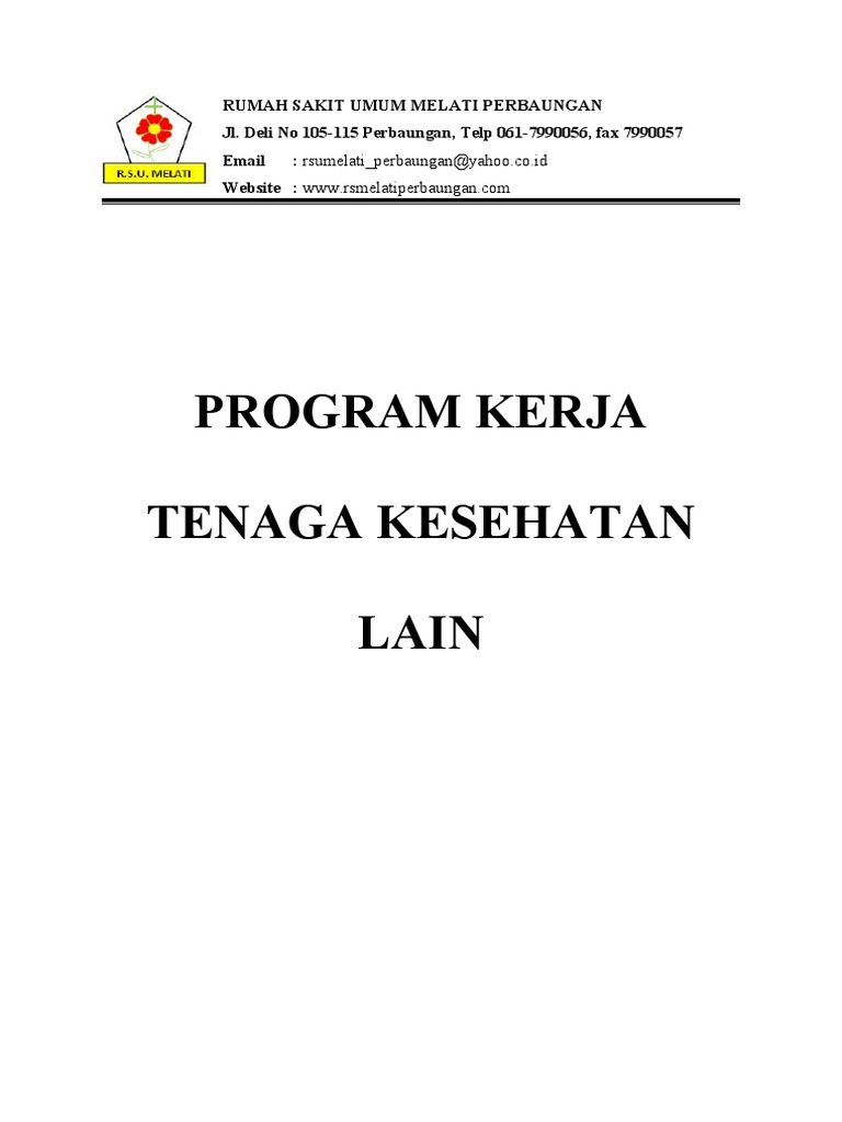 Program Kerja Tenaga Kesehatan Lain | PDF