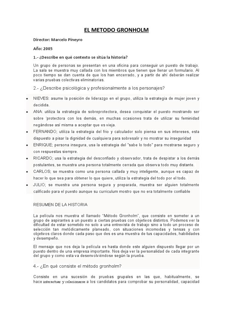 El Metodo Gronholm | PDF | Crecimiento personal y profesional