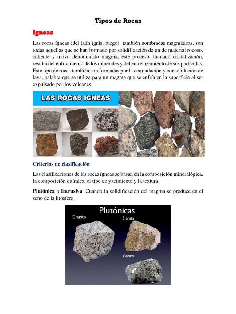 Tipos de Rocas | PDF | Roca (geología) | Roca clástica