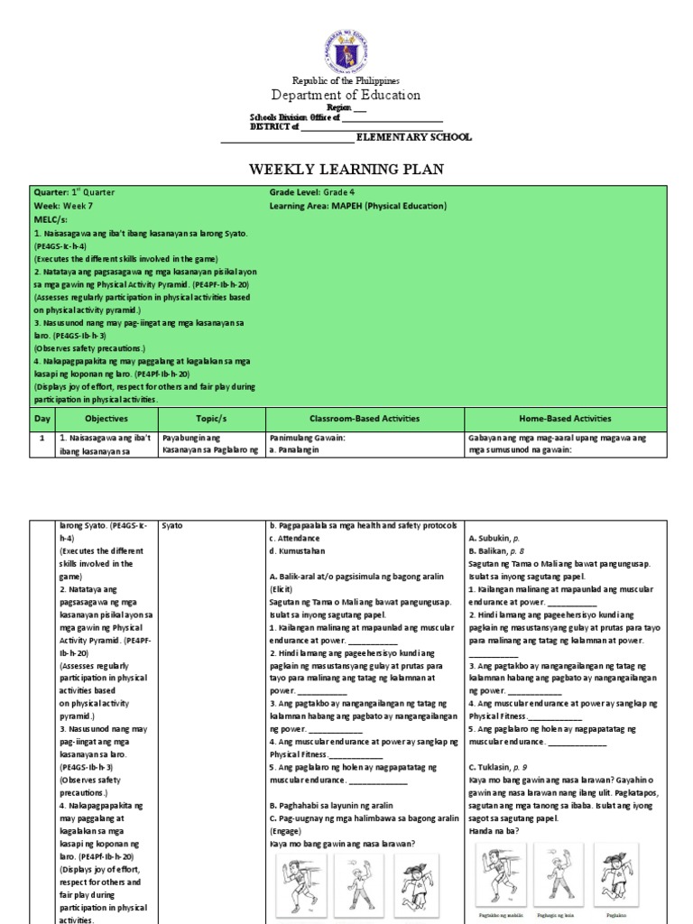 AEE PE4 WLP Q1 Week7 | PDF