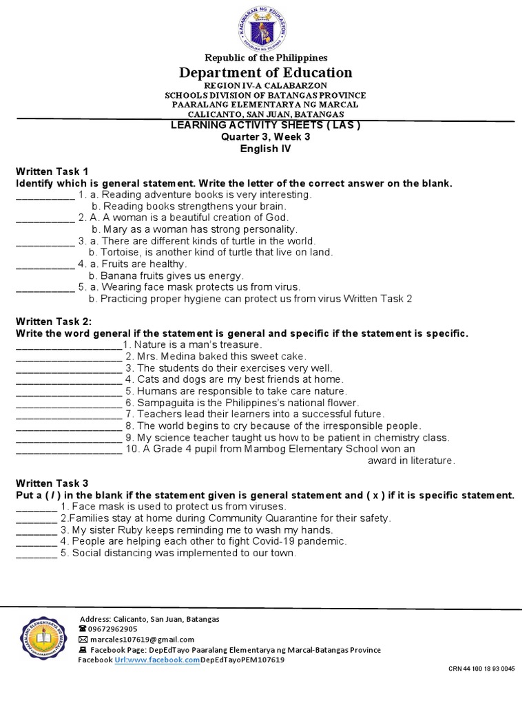 Grade 4 LAS Q3 W3 Eng | PDF