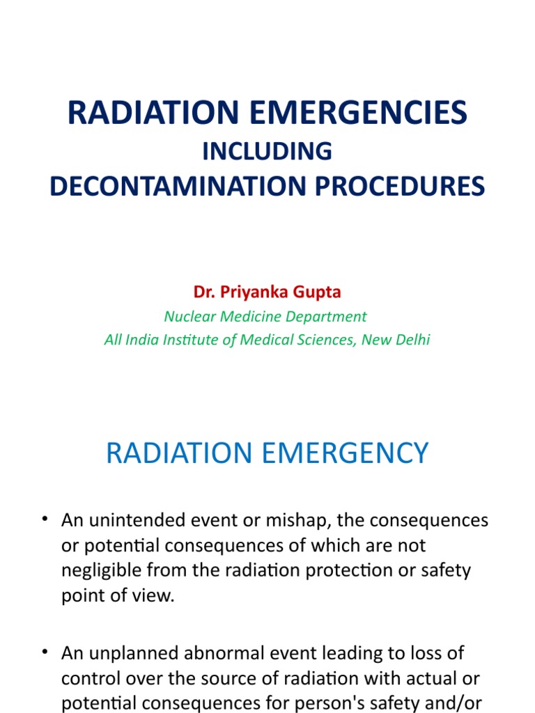 Radiation Emergencies RSO Lecture | PDF | Radioactive Contamination ...