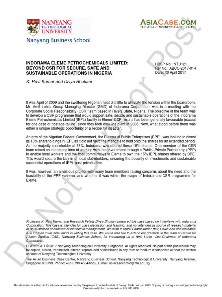 M3.2 Indo Rama Elema Case | PDF | Nigeria | Bp