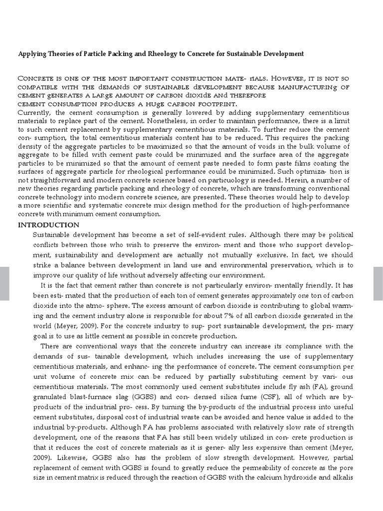 Particle Packing Theory | PDF | Concrete | Cement