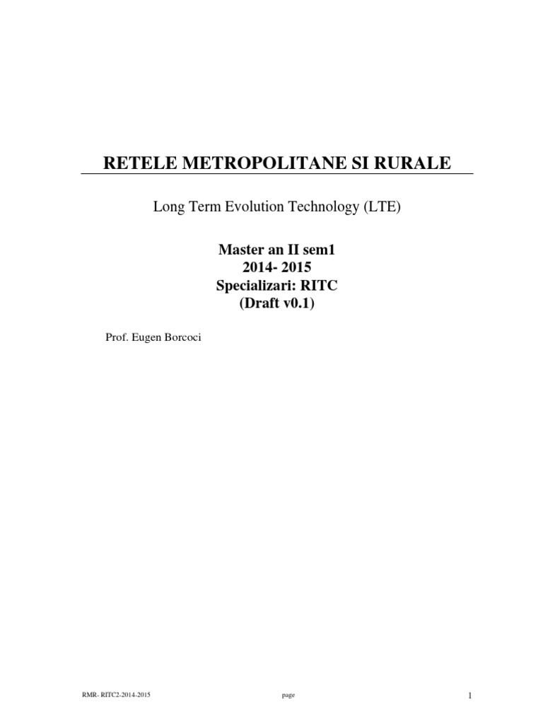 RMR RITC II LTE Curs v0.4 06ian2015 | PDF | High Speed Packet Access | 4 G