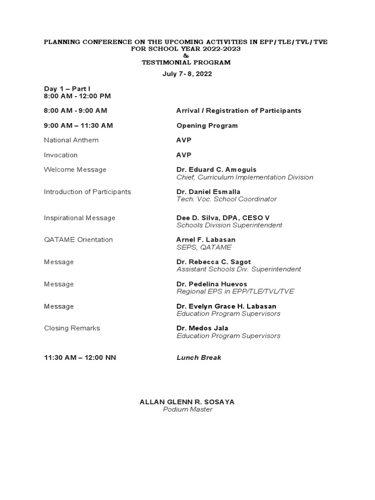 Final Planning And Testimonial Pdf