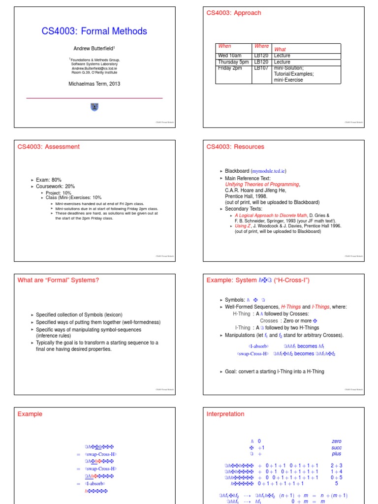 CS4003 All Slides 4up | PDF | Syntax (Logic) | Grammar