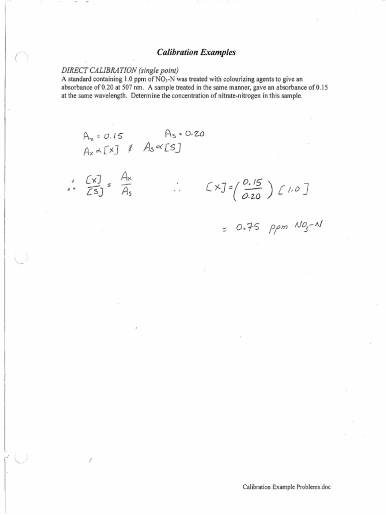 Calibration Examples With Solutions | PDF