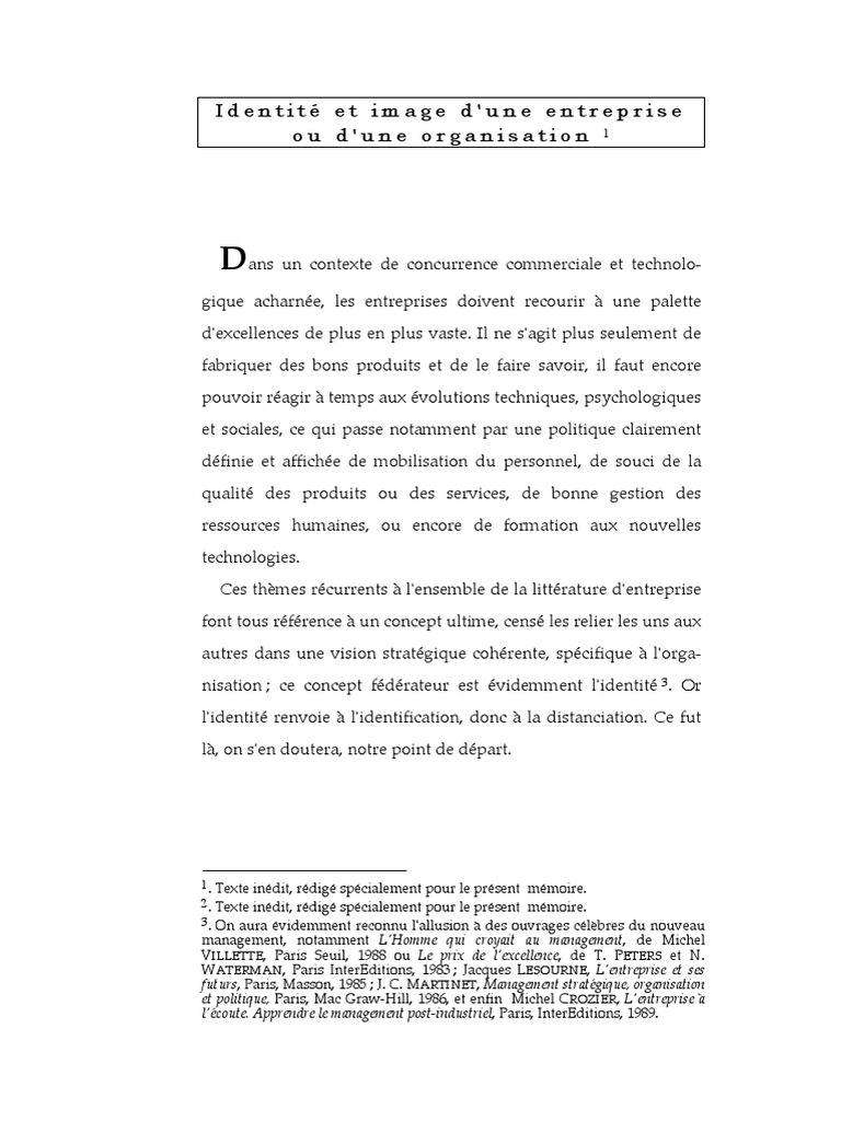 Identité et image d'entreprise | PDF | Identité (Science sociale) | la ...