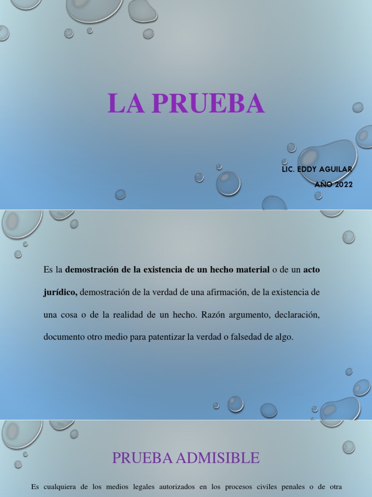 La Prueba. TEMA 2 JUNIO 2022 | PDF | Evidencia (ley) | Ley procesal