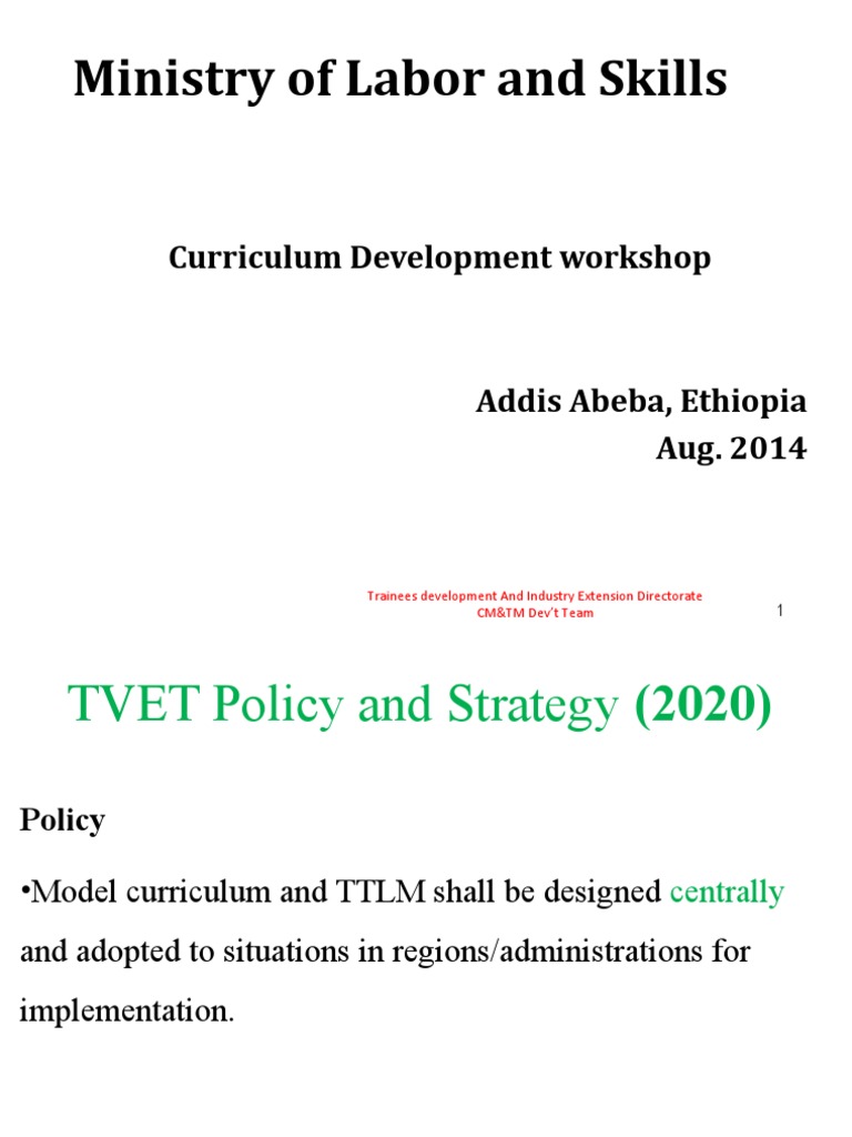 TVET Curriculum Development Workshop 2014 | PDF | Competence (Human ...
