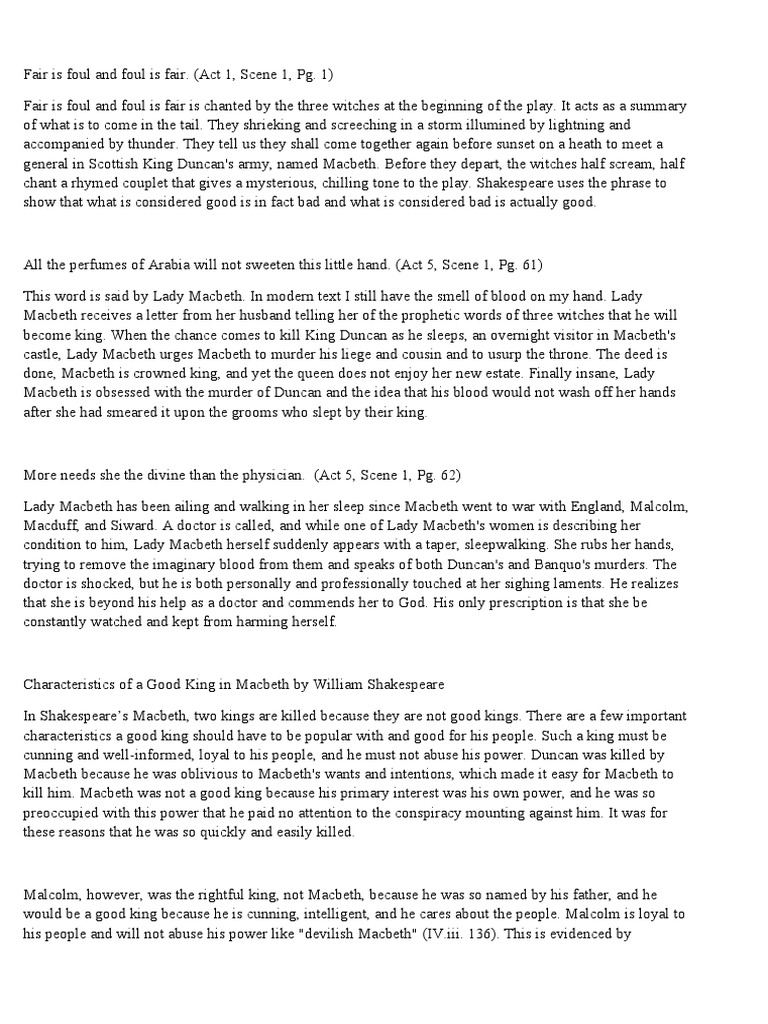 REFERENCE TO THE CONTEXT and | PDF | Macbeth | Shakespearean Tragedies