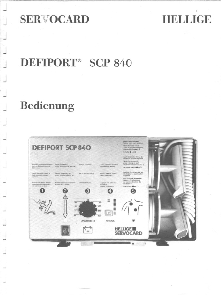 Hellige Servocard Defiport SCP-840 Defibrillator - User Manual (De) | PDF