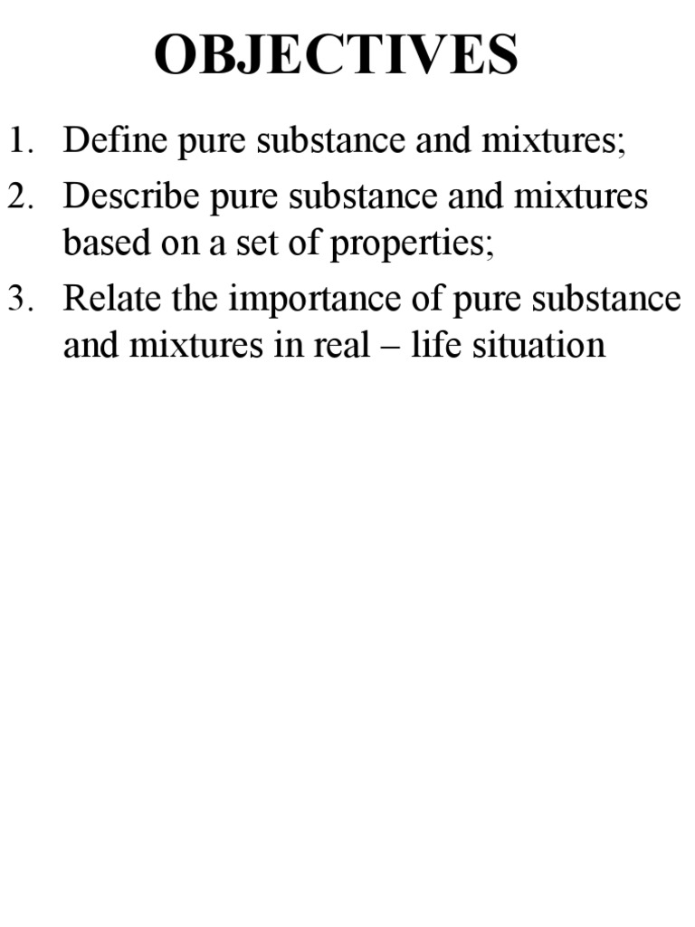 Pure Substance and Mixtures - Powerpoint | PDF