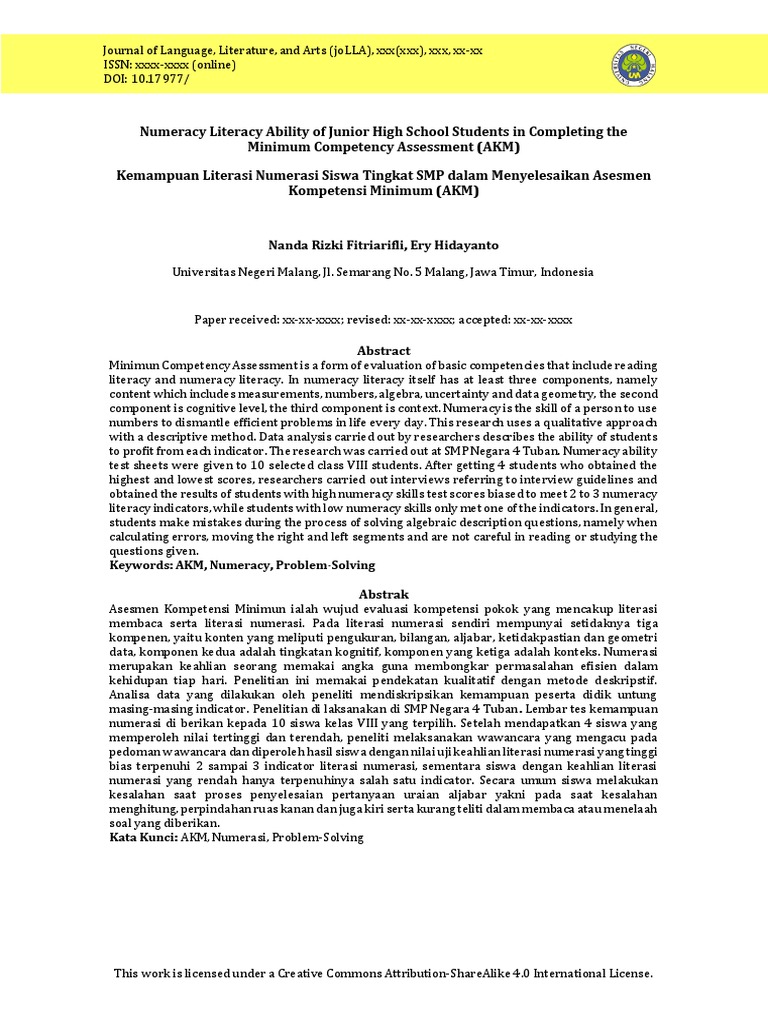 Artikel Jurnal - Nanda Rizki F - 150311606931 | PDF | Literacy | Cognition