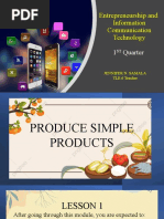 Ict&entrep Lesson 2 Producing Simple Products | PDF