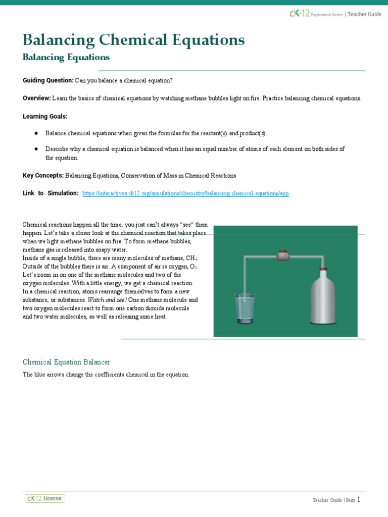 02 - Balancing Chemical Equations (1) | PDF | Chemical Reactions ...