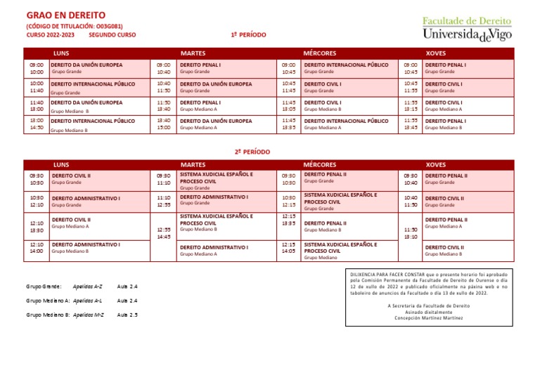 Horario G081 Curso2 2022-23 | PDF