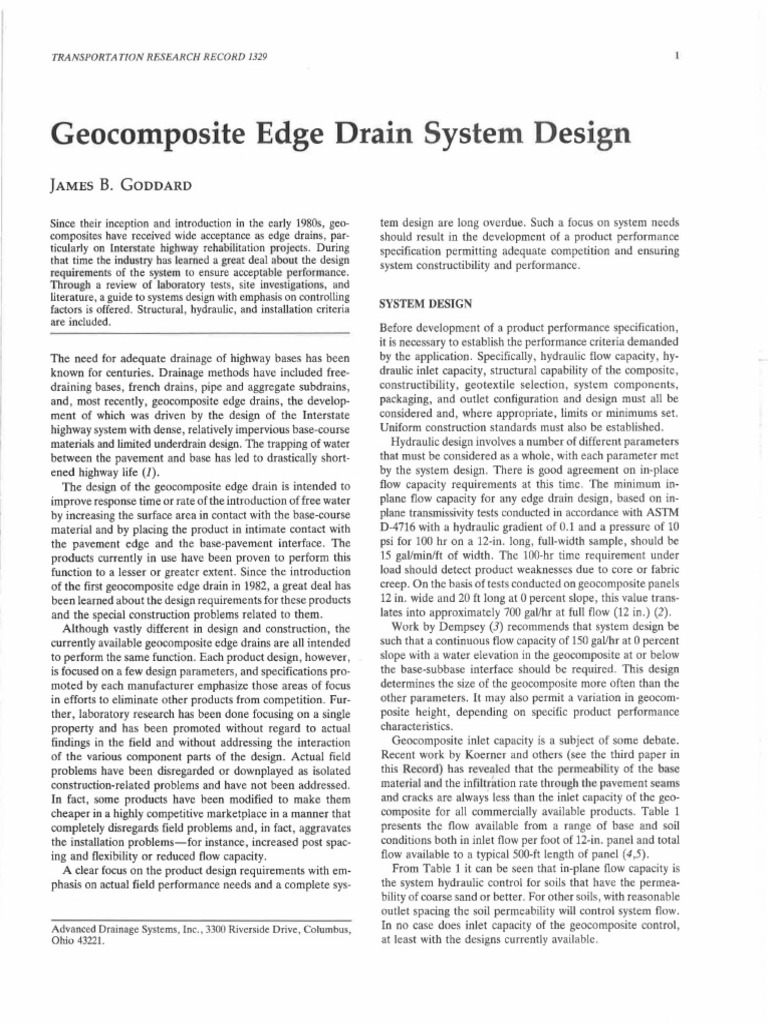 Geocomposite Edge Drain System Design - Transportation Research Record ...