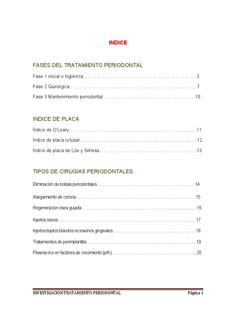 Tratamiento Periodontal | PDF | Plaqueta | Higiene oral