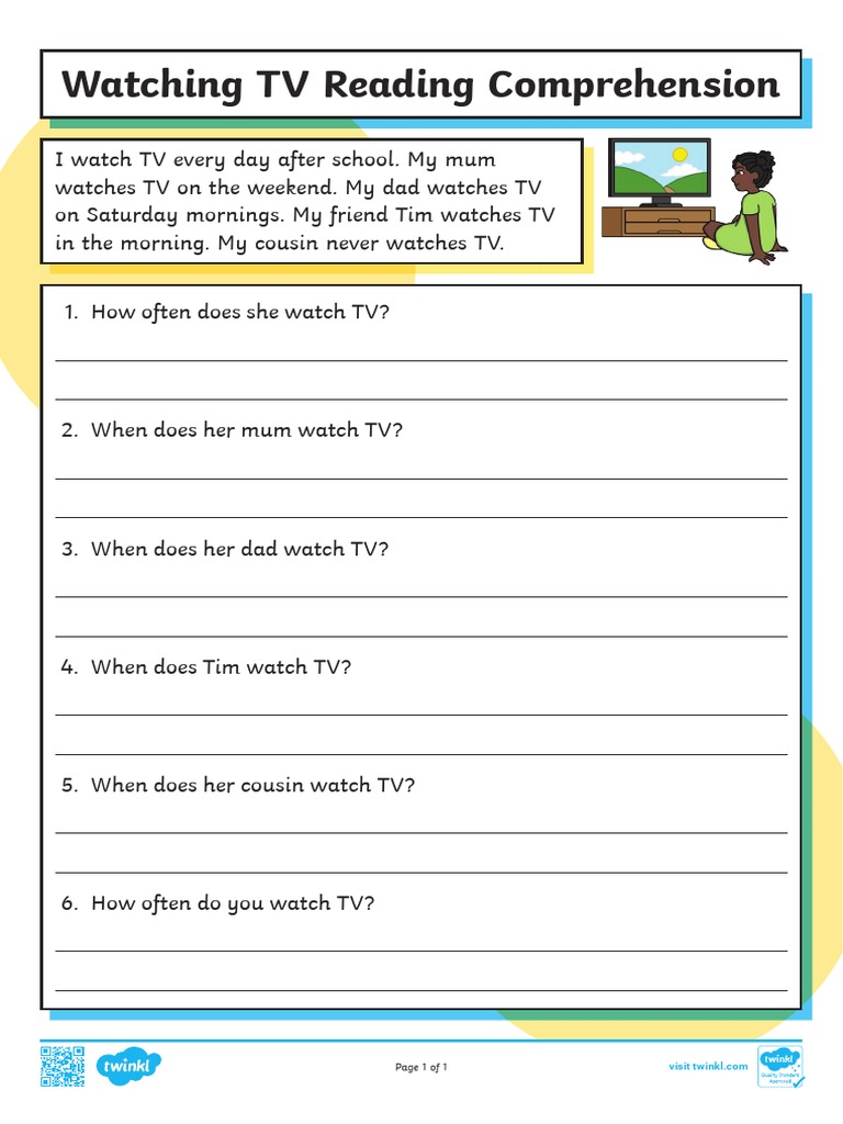 Watching Television Reading Comprehension | PDF