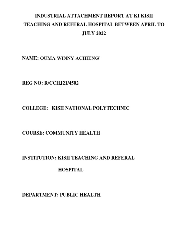 Ouma Winny Attachment Report | PDF | Tuberculosis | Waste Management