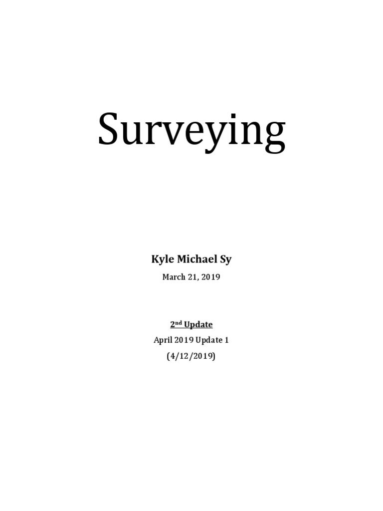 Surveying Formulas (CESURVE) | PDF | Angle | Tangent