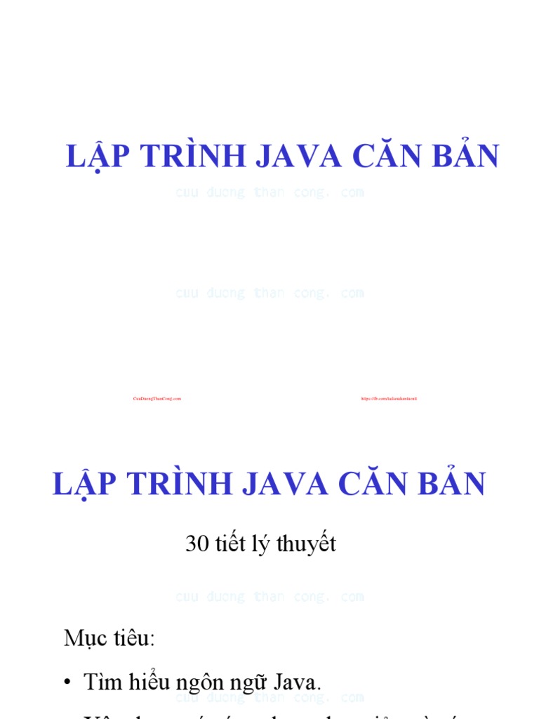 Lap-Trinh-Java - Le-Dinh-Thanh - Bai-Giang-Lap-Trinh-Java-Can-Ban - (Cuuduongthancong - Com) | PDF