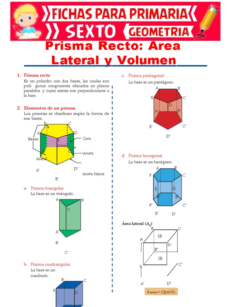 Área-Lateral-y-Volumen-del-Prisma-Recto-para-Sexto-de-Primaria | PDF ...