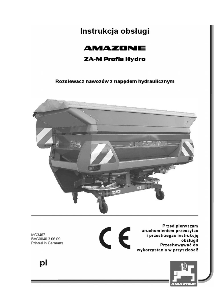Instrukcja Obslugi Amazone ZA-M Profis Hydro | PDF