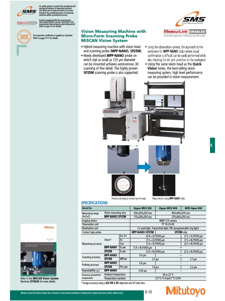MiSCAN Vision System Specifications | PDF | Microform | Optics