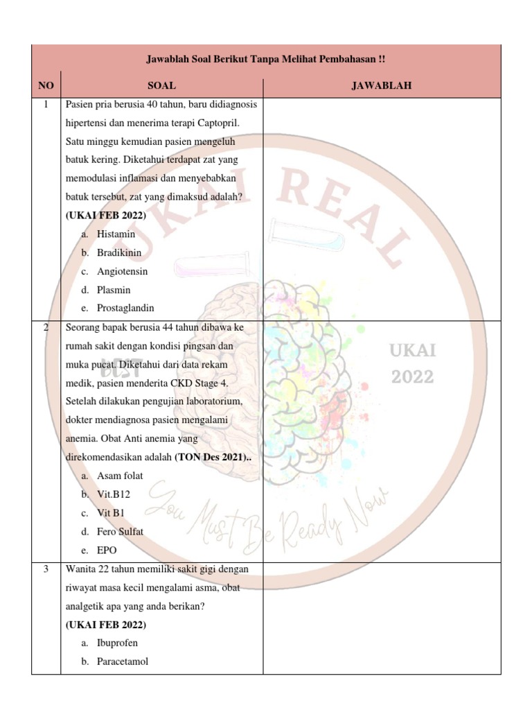 Bonus Latihan 100 Soal Klinis | PDF