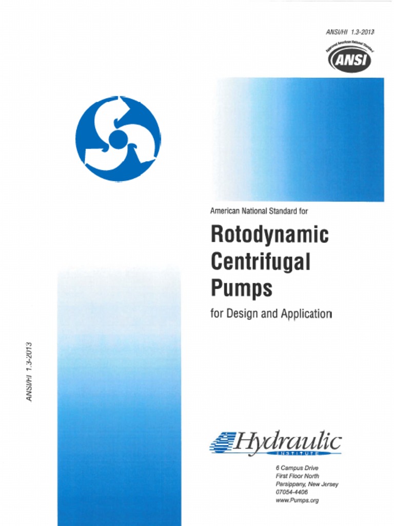 HI 1.3 (2013) Centrifugal Pumps Design and Application | PDF ...