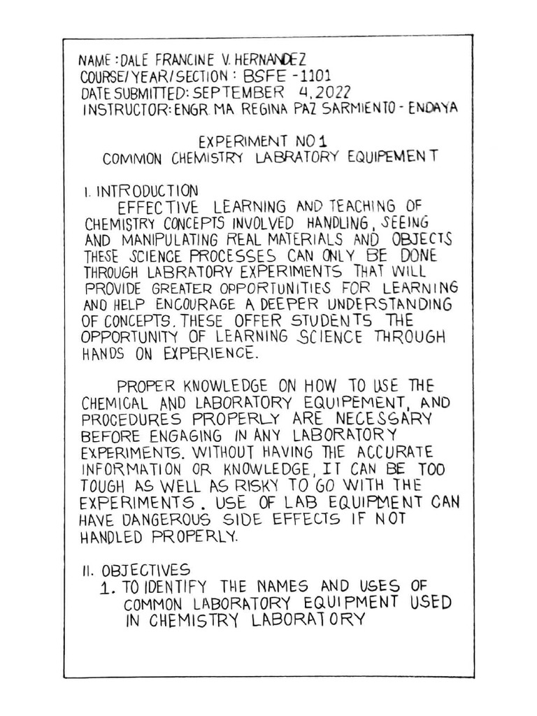 Hernandez D.-Gen Chem (Exp#1) | PDF