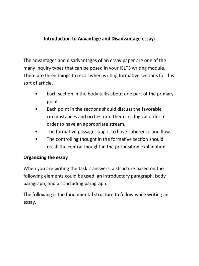 Article - Adv and Disadv Essay | PDF | Essays | Logic
