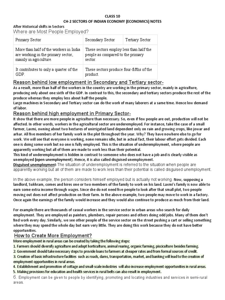 Understanding Employment and Underemployment in India's Primary, Secondary, and Tertiary ...