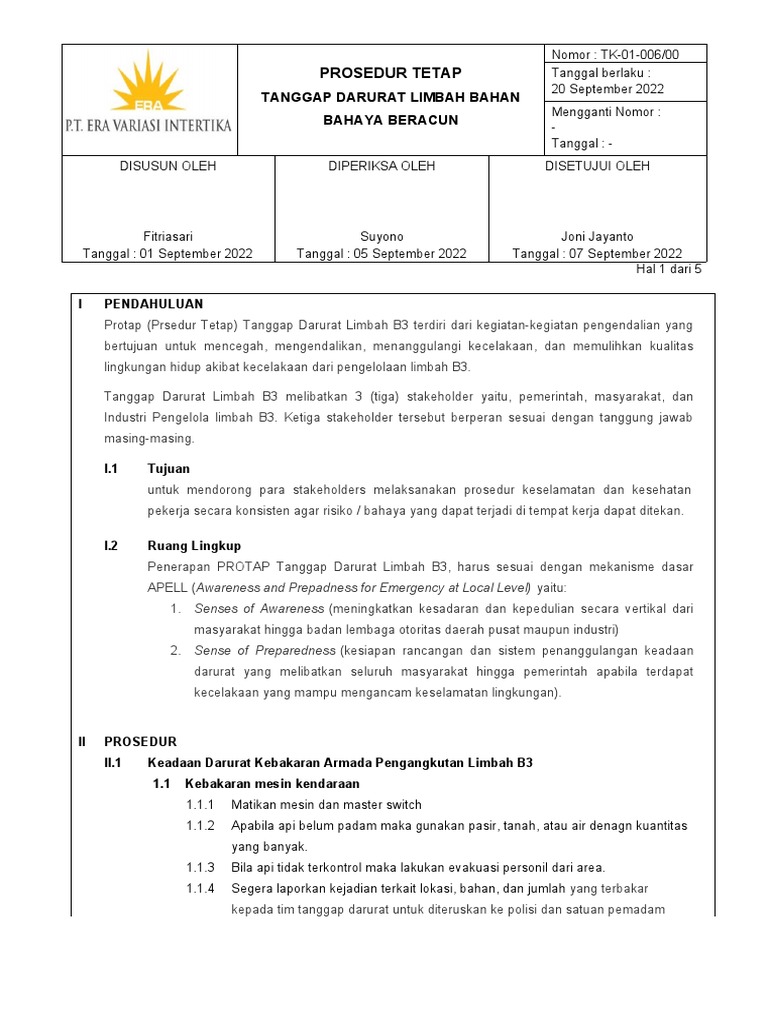 SOP Tanggap Darurat | PDF