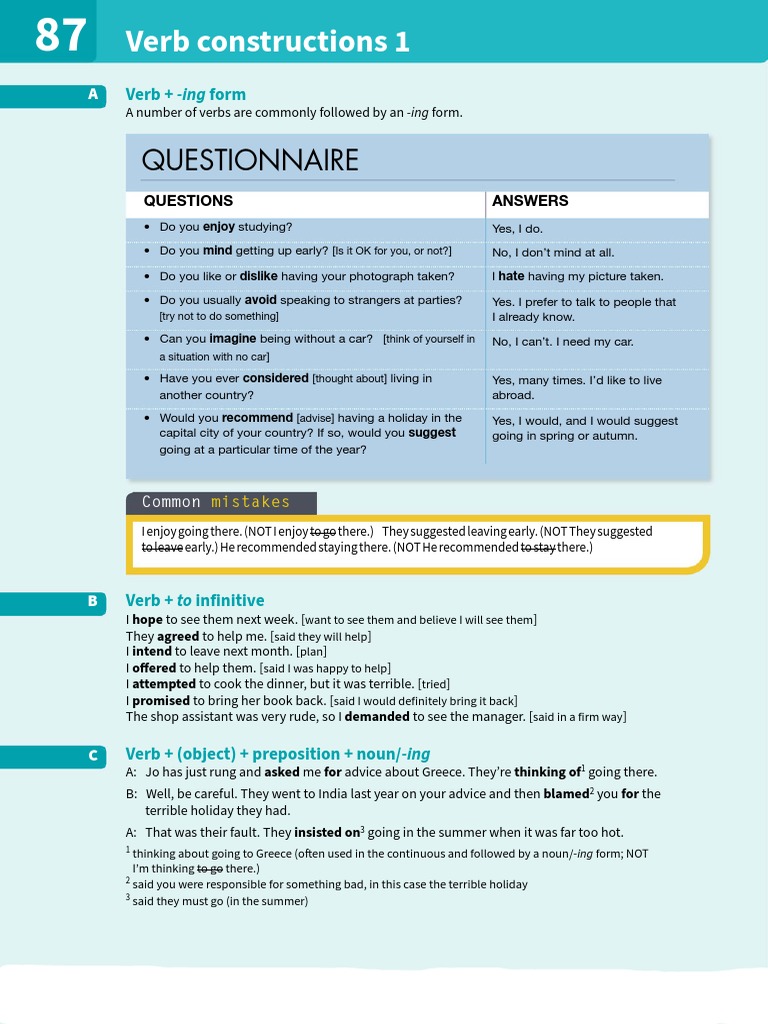 Verb Construction 1 | PDF | English Language | Linguistics