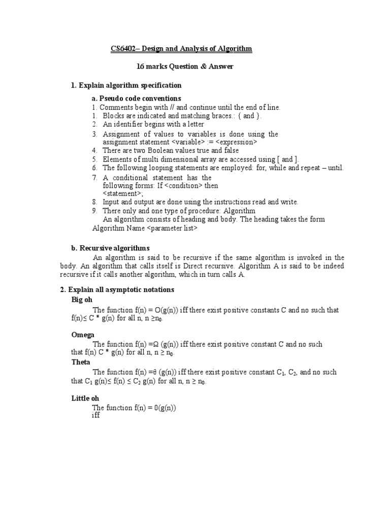 Algorithm Design and Analysis Guide | PDF | Time Complexity | Vertex ...