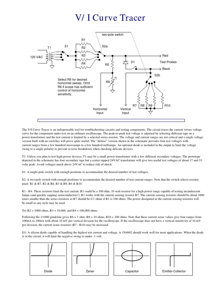 V/I Curve Tracer Circuit Guide | PDF