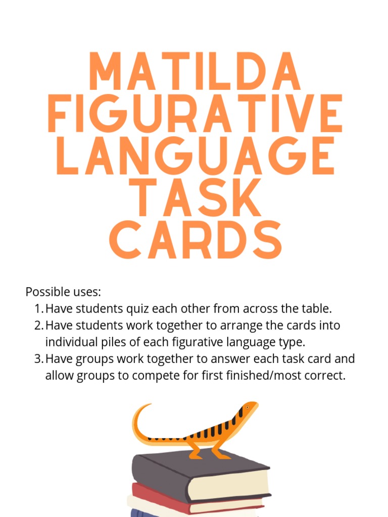 Matilda - Figurative Language Task Cards-1 | PDF | Linguistics