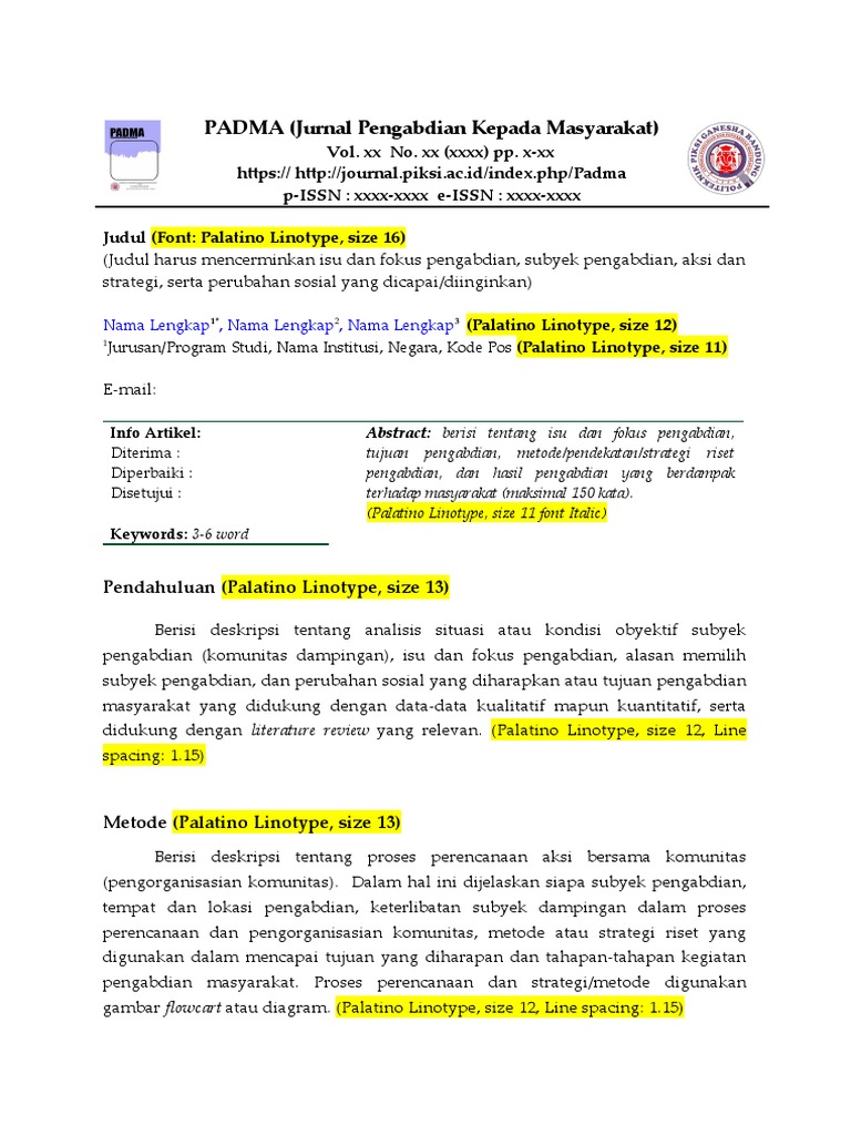 Template PADMA (Jurnal Pengabdian Kepada Masyarakat) | PDF