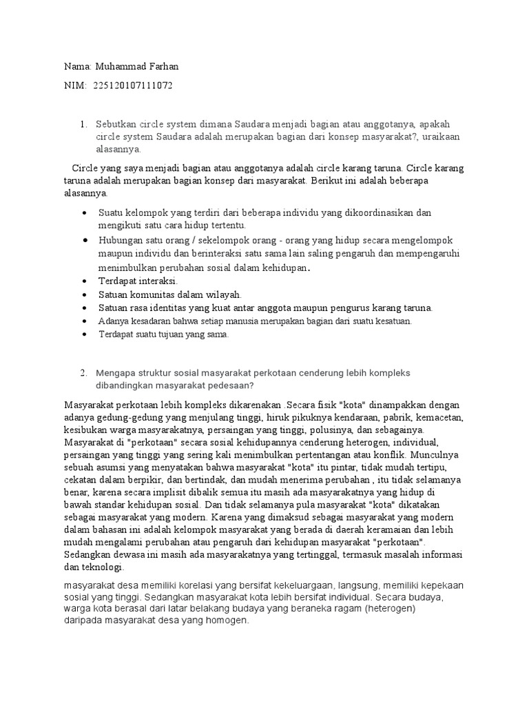 ISD KUIS 1 - Muhammad Farhan | PDF