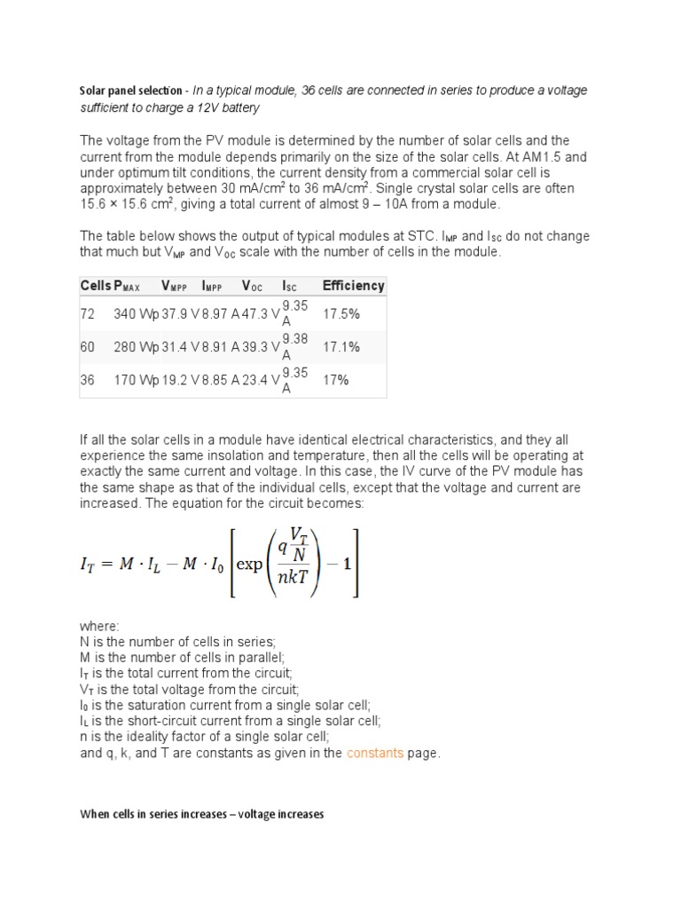Understanding the Electrical Characteristics and Modeling of Photovoltaic Arrays Under Normal ...