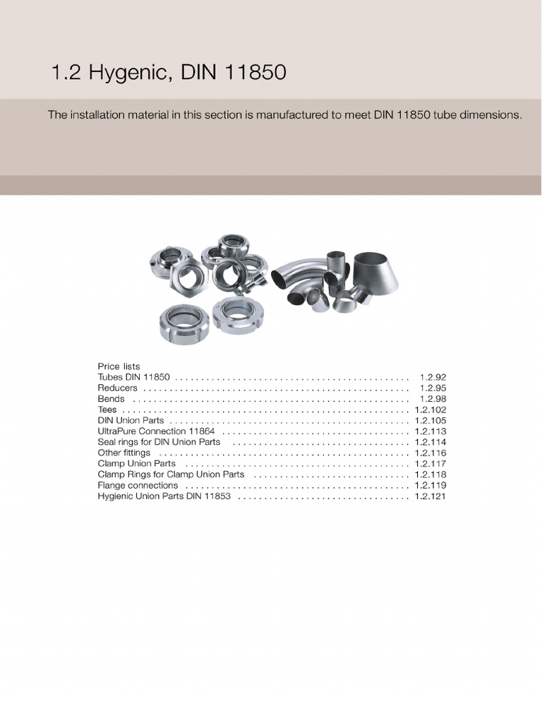 Hygienic Fittings Din 11850 | PDF